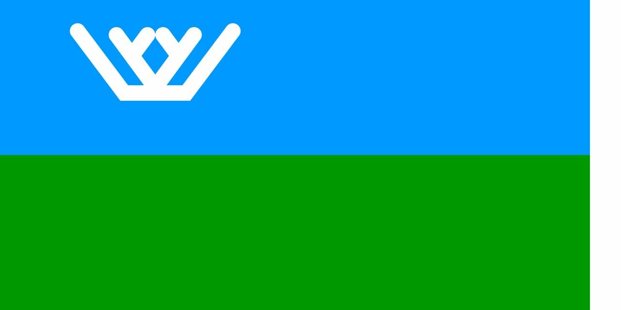 Флаг Ханты-Мансийского автономного округа Югра, Размер: 75х50 см.