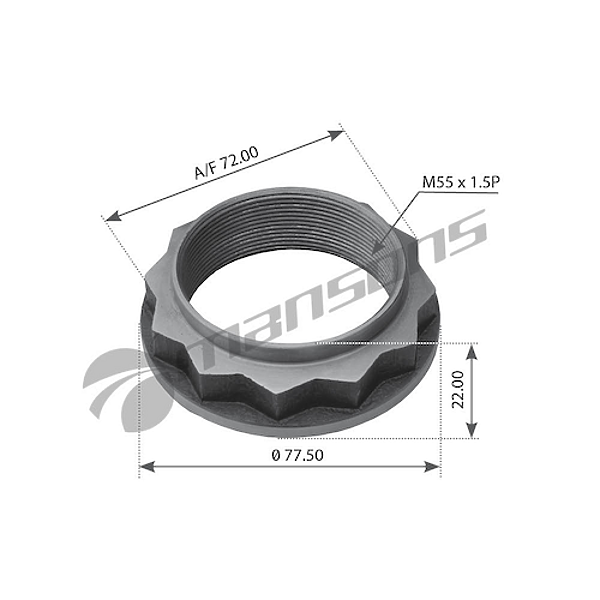 MANSONS 700.001 гайка трансмиссии хвостовика редуктора m55x1.5 h22 sw72\ man, mb