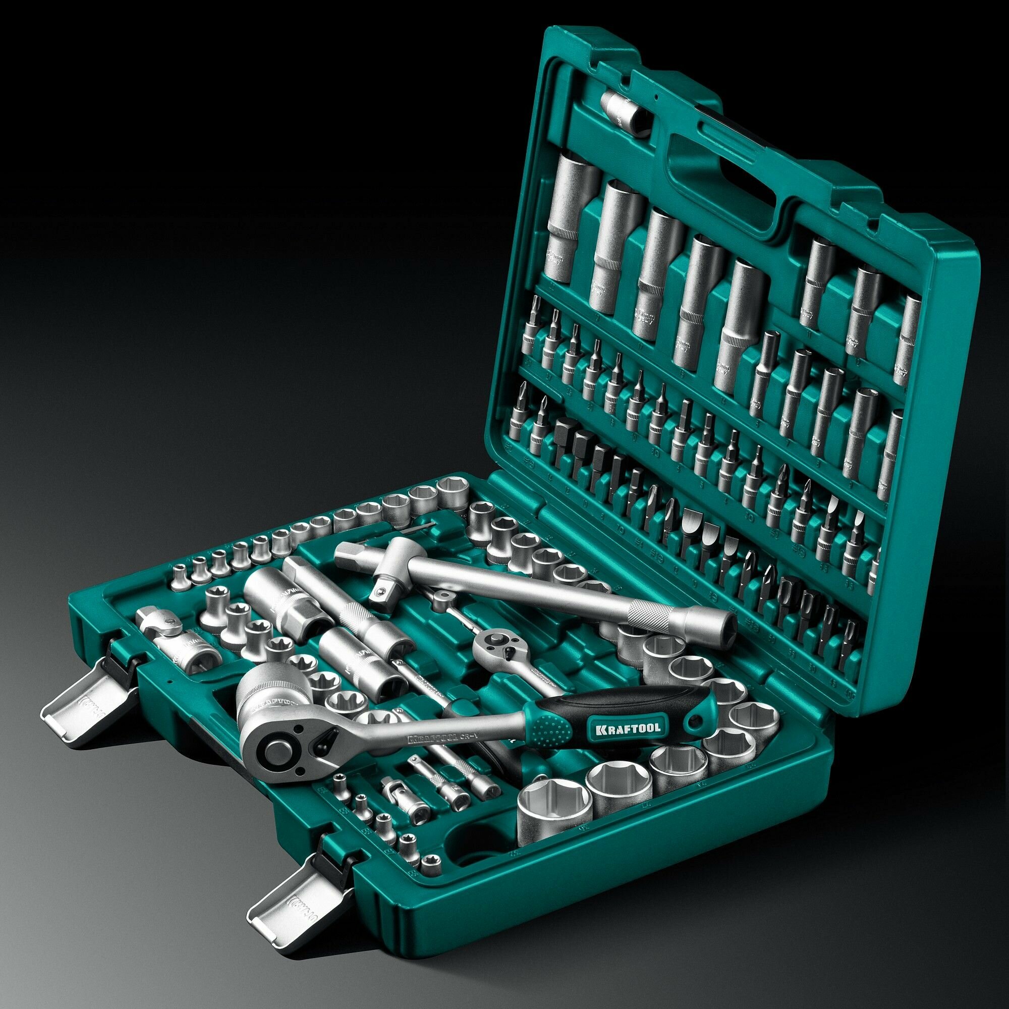 Универсальный набор инструмента KRAFTOOL X-Drive 108 (108 предм,1/2"+3/8"+1/4") 27888-H108_z03