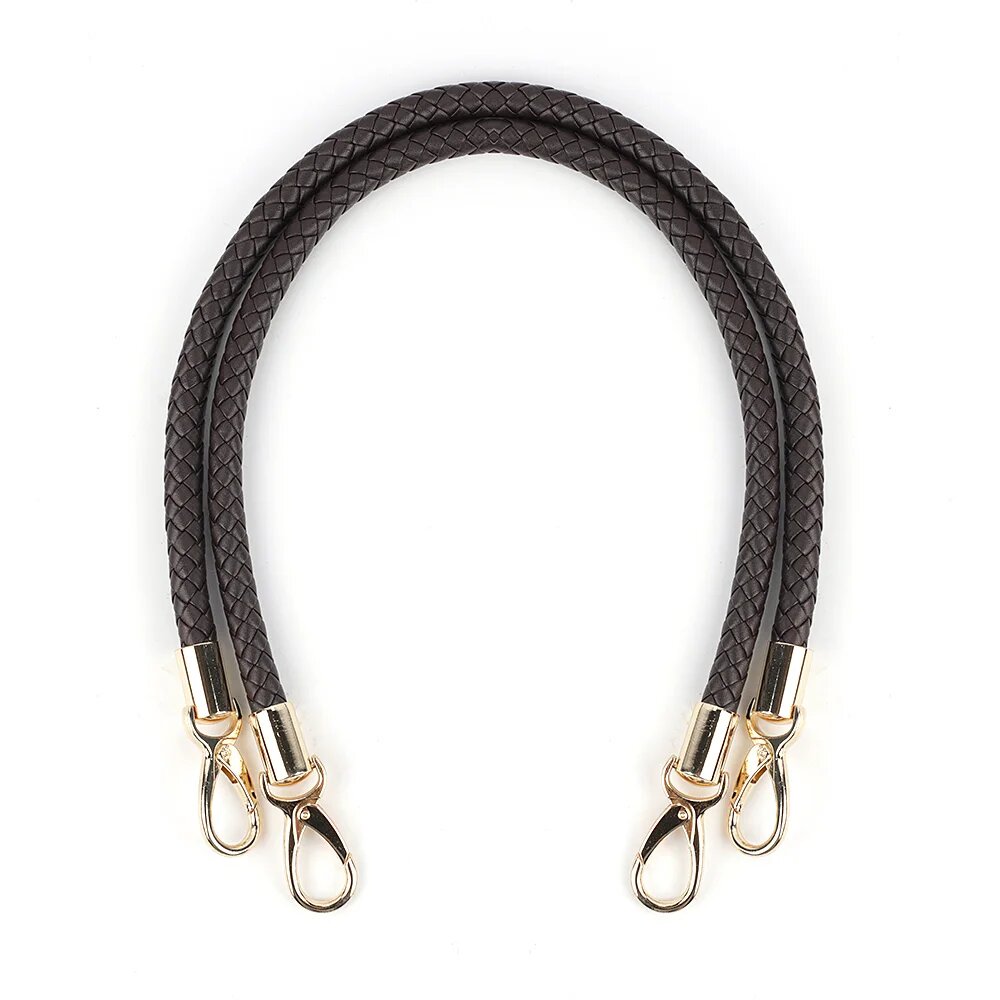 Ручки для сумочки из высококачественной искусственной кожи, металлическая сумка ручной работы из сплава, аксессуары «сделай сам», плетеная веревочная сумка на ремне, KZ0346, 2 шт. 6pcs, Coffee