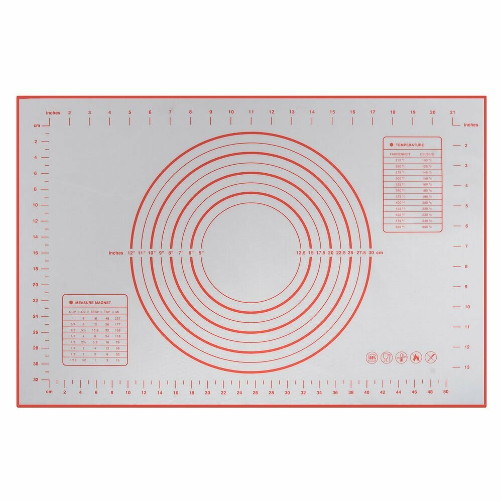 Коврик для выпечки с разметкой. Размер 40х30см VL8 С разметкой. Размер 40х30см VL8 мультидом 80.375