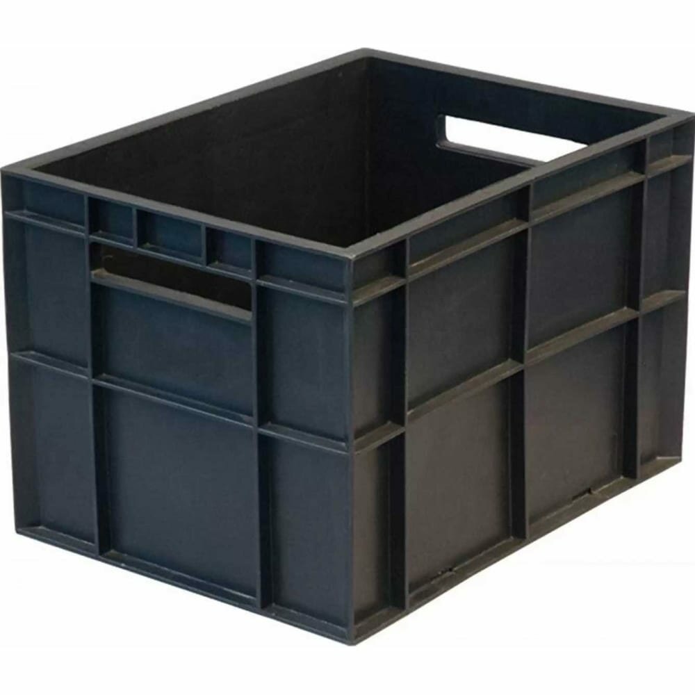 Универсальный черный ящик из пищевого пластика для хранения и транспортировки с прочными стенками и удобной ручкой