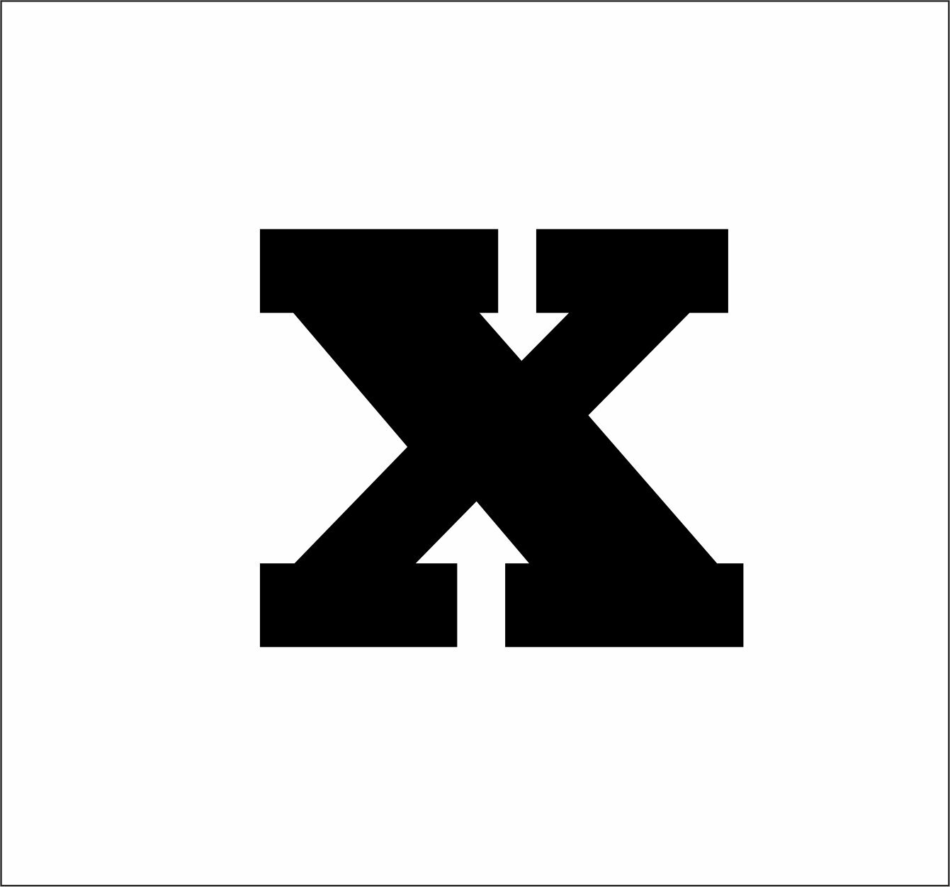 Буква Х из акрила для вывесок 5 см / шрифт 6 черный