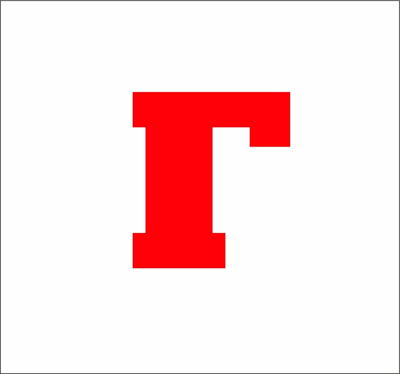 Буква Г из акрила для вывесок 5 см / шрифт 6 красный