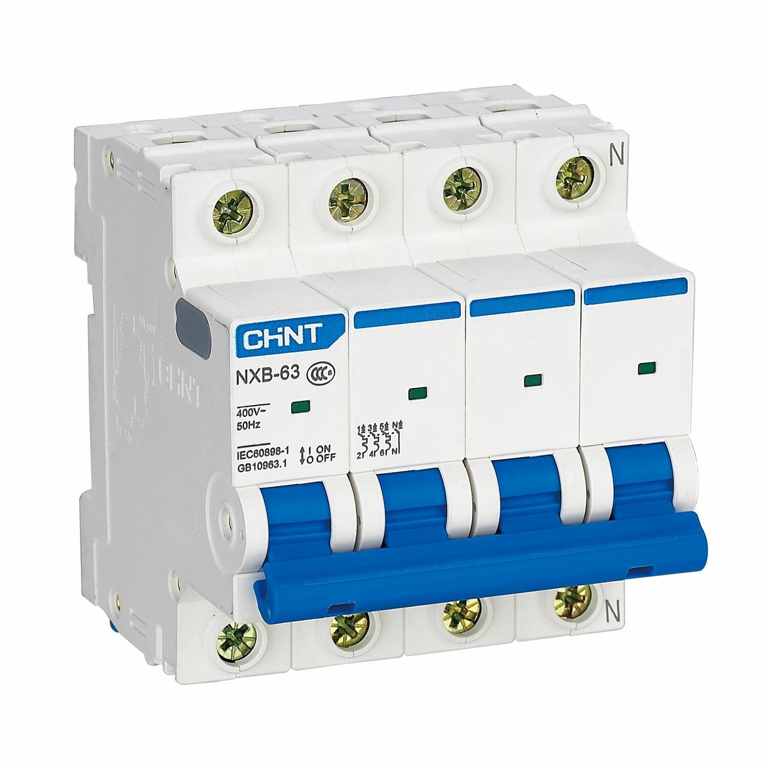 Автоматический выключатель NXB-63S 4P 63А 4,5кА х-ка C (R) Chint - CH-296911