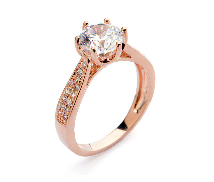 Кольцо помолвочное Anikom, циркон, искусственный камень