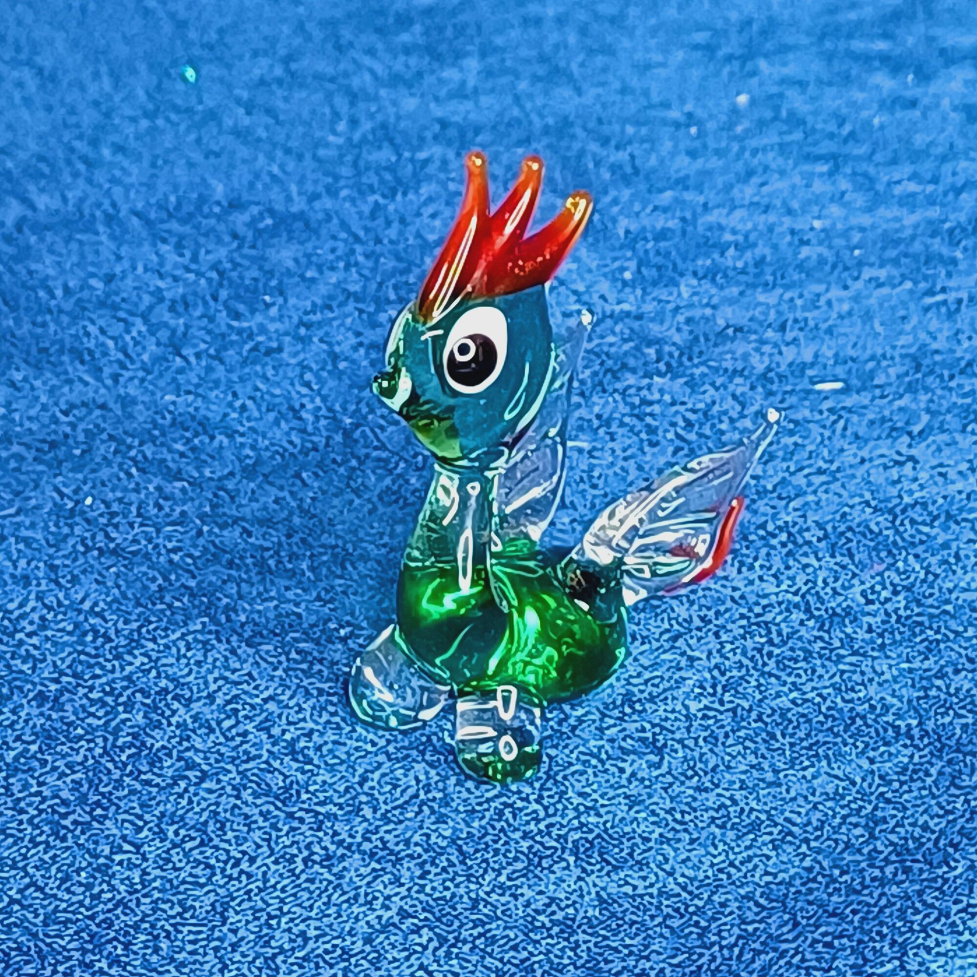 Фигурка стеклянная Динозаврик Зелёный с Крылышками. Стекло