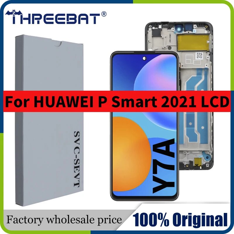 Оригинальный дисплей 6,67 дюйма для Huawei Honor 10X lite X10 lite DNN-LX9 Y7A, Black With Frame