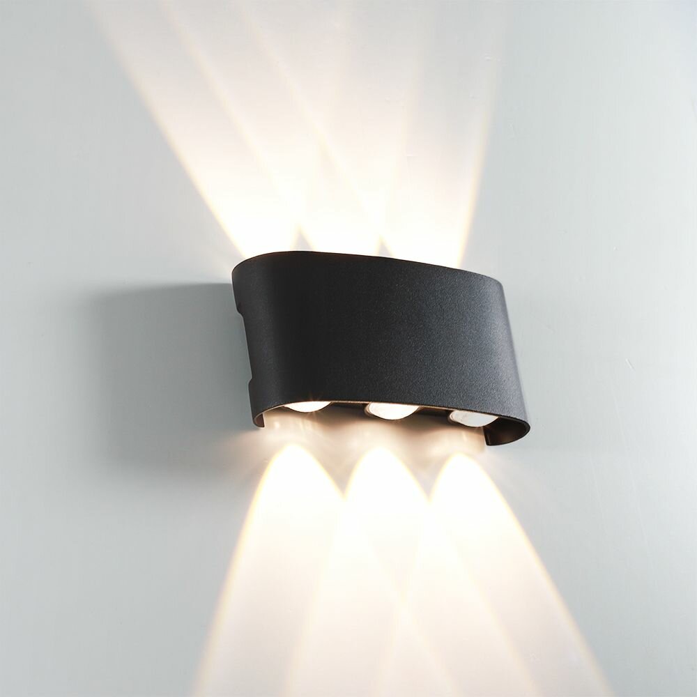Фасадный светильник Arte Lamp Bosto W40xL170xH75 мм LED, цвет черный, арт. A3122AL-6BK