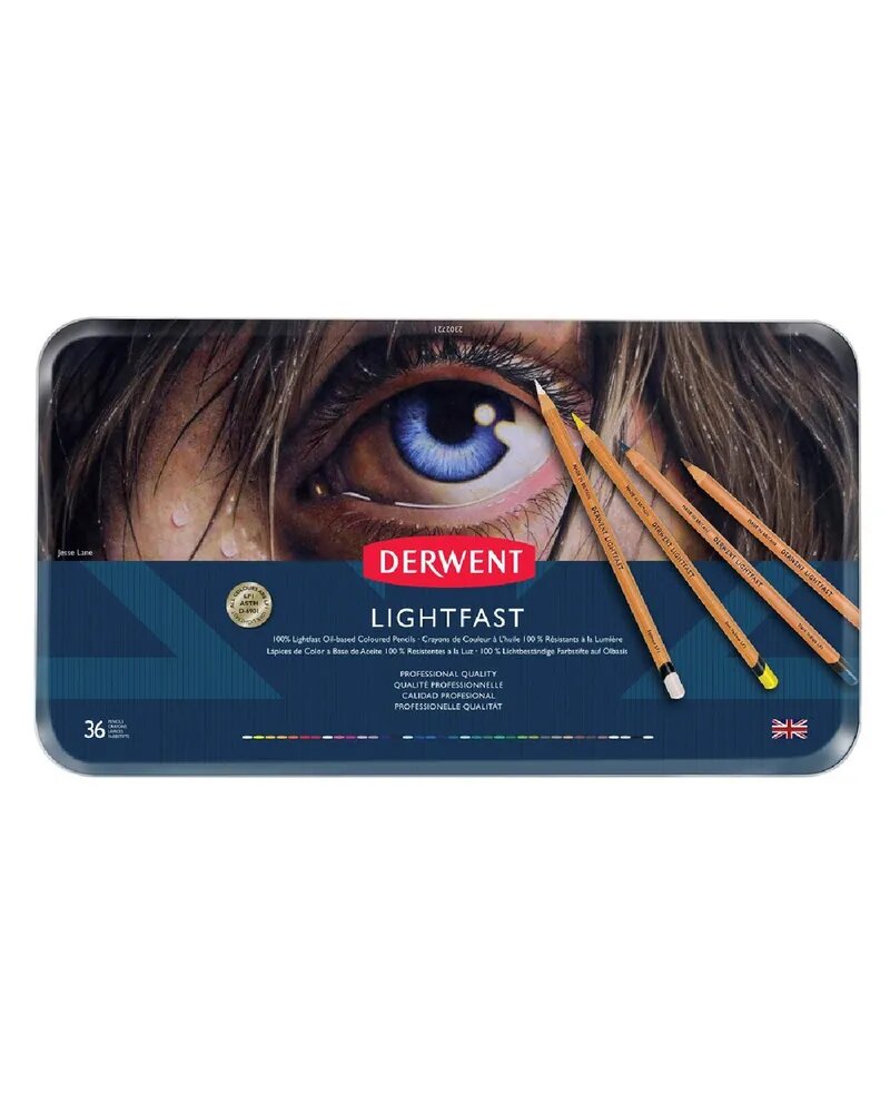 Набор цветных карандашей Lightfast 36 цветов в металлическом коробе