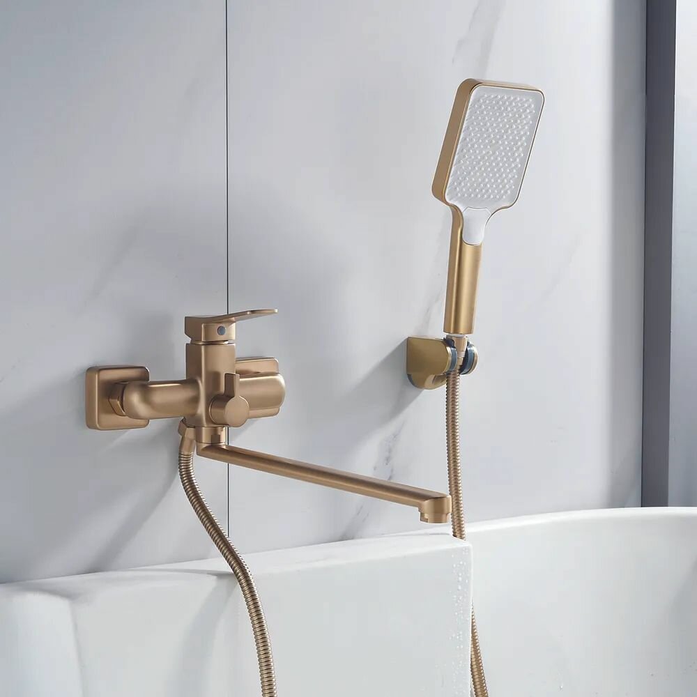 Смеситель для ванны Shevanik S9922G, золотой сатин