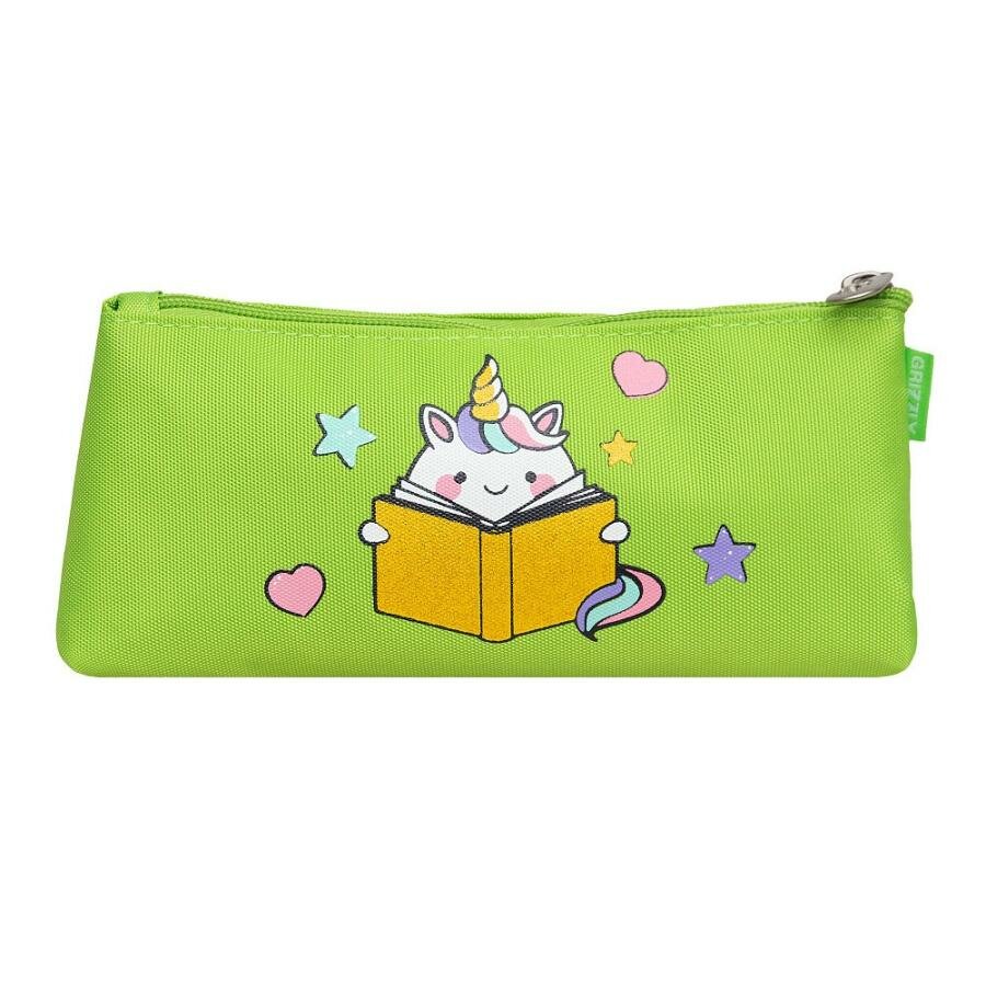 Пенал GRIZZLY с одним отделением , мягкий, для школы, для девочек PL-33-11/2