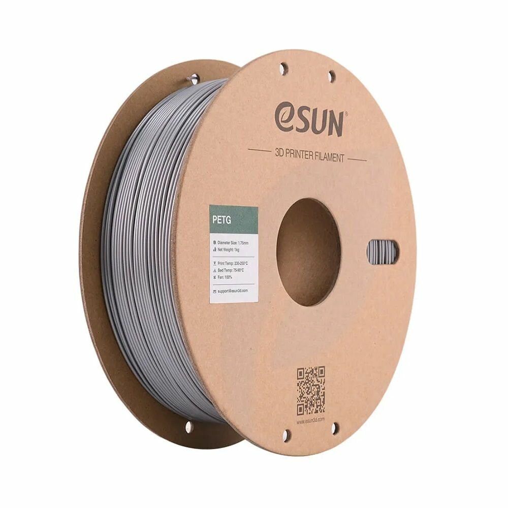 Катушка PETG-пластика ESUN 1.75 мм 1 кг, серебристый PETG175S1P1