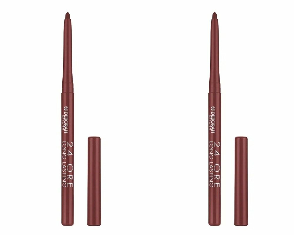 Карандаш для губ автоматический Deborah Milano 24 Ore Long Lasting Lip Pencil, тон 06 Коричневый, 0,4 гр, 2 шт