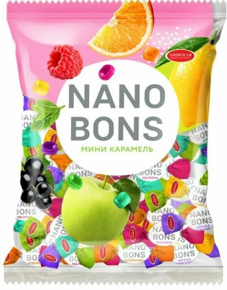 Азовская кондитерская фабрика Карамель-мини леденцовая Nanobons, 1 кг
