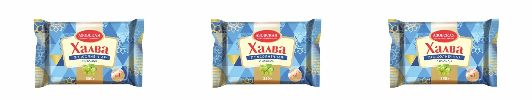 Азовская Фабрика Халва подсолнечная с изюмом,350 гр, 3 уп.