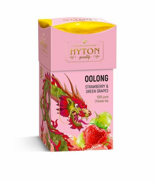 Hyton Китайский чай Хайтон бирюзовый, клубника и зеленый виноград, 90г х 1шт