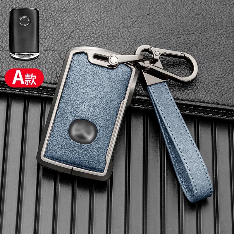 Чехол из сплава + кожи для автомобильного смарт-ключа для Mazda Alexa CX-30 CX-3 CX-5 CX-7 CX-9 CX-4, 3-кнопочный защитный чехол, аксессуары gun blue
