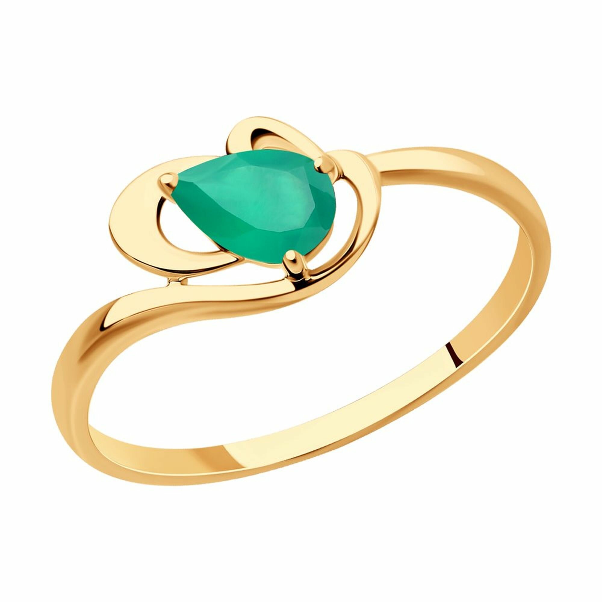 Кольцо, красное золото, 585 проба, агат