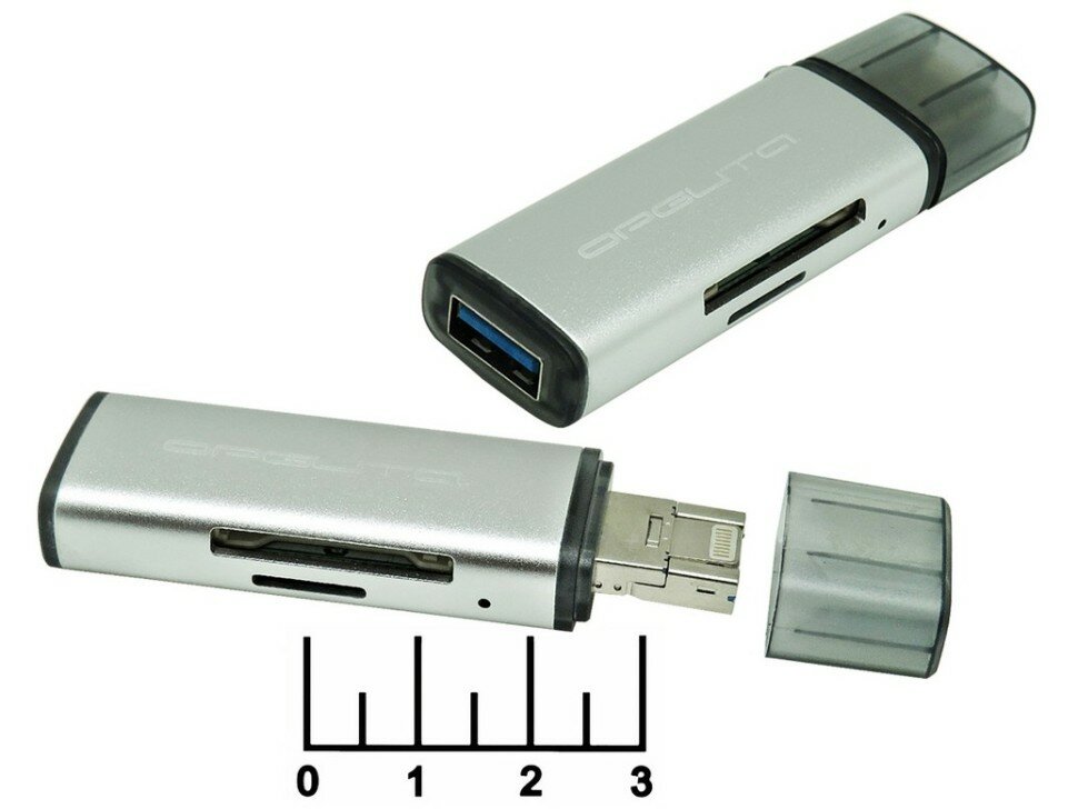 Card Reader USB/Lightning/SD/micro SD Орбита OT-PCR15