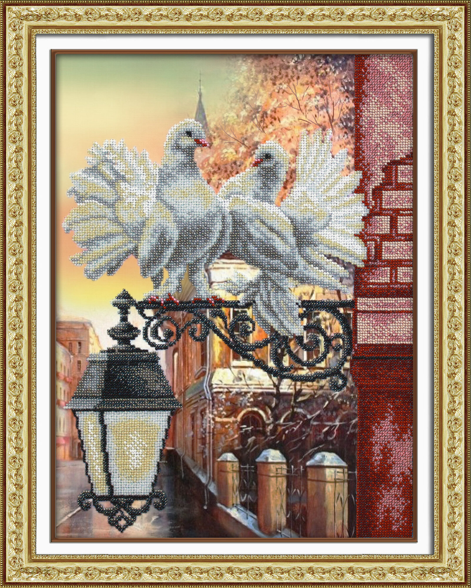 Набор для вышивания бисером "паутинка" Б-1453 Голубки