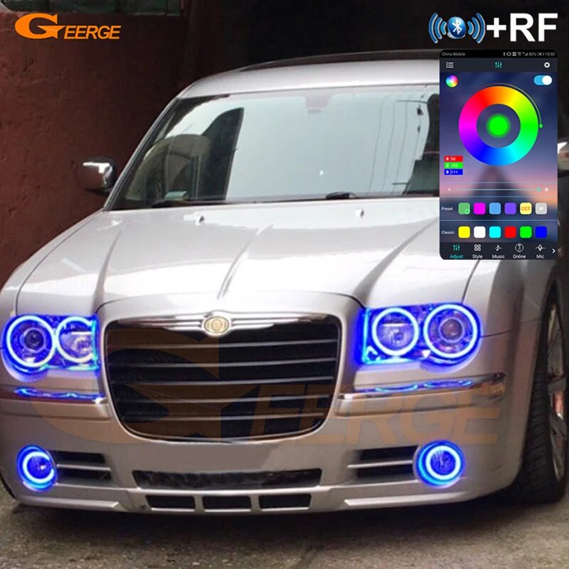 Для Chrysler 300 C 300C 2004 2005 2006 2007 2008 2010 BT App RF Пульт дистанционного управления Многоцветный ультра яркий RGB светодиодный светильник «Ангельские глазки»