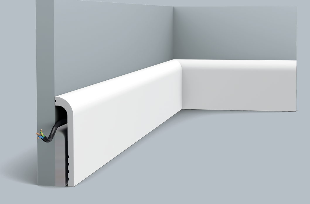 Плинтус Orac Decor SX185 12*2,5*200СМ, напольный плинтус дюрополимер под покраску