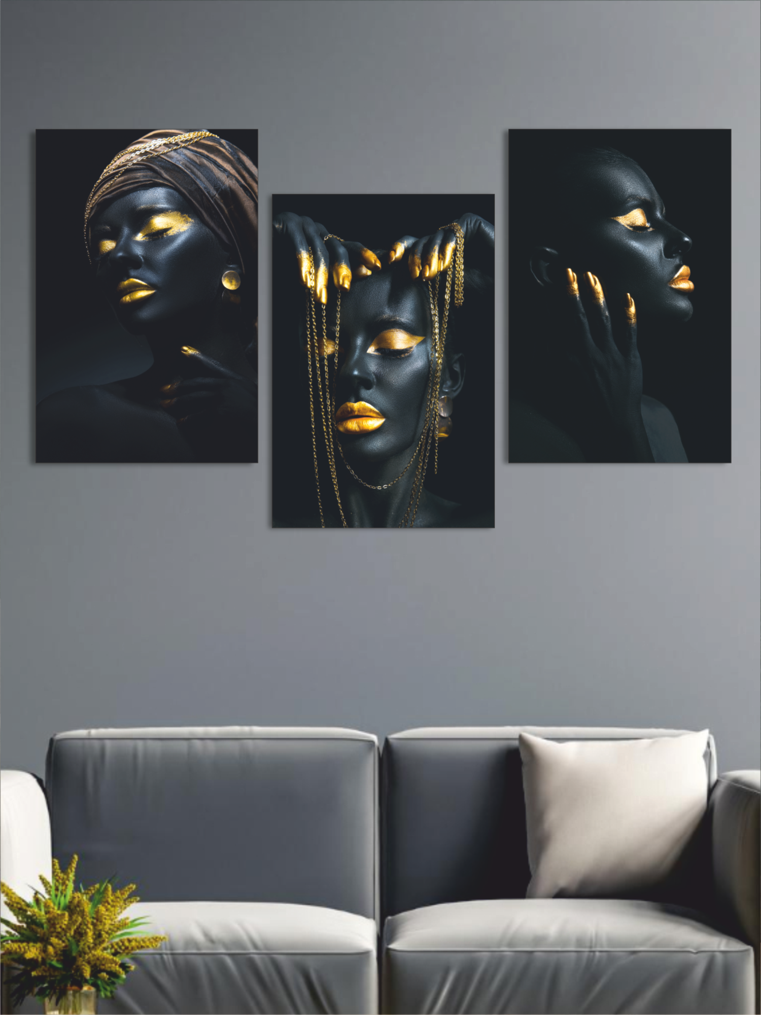 Картина модульная Art IrbisPrint для интерьера Портрет темнокожих девушек 60х120 см