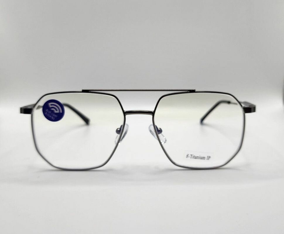 Готовые очки на каждый день BLUE-BLOCKER из B-титанового сплава в стильной универсальной оправе PЦ 62-64 мм, +0.5