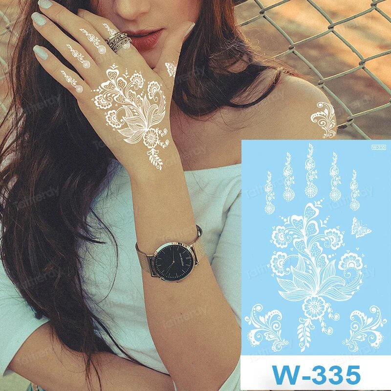 Временная татуировка хной Tattrendy белая