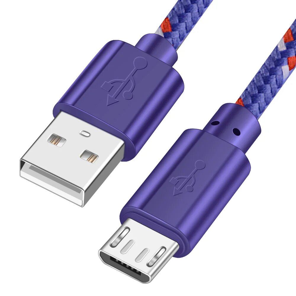 Кабель Micro USB 2.0 для быстрой зарядки телефонов Android, нейлоновый, 2A, 0.5-3 м