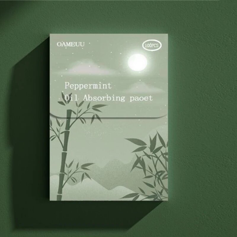100 шт, чистящие салфетки для контроля жирности лица, впитывающая бумага для лица, впитывающий лист, маслянистые матовые салфетки, бумага для чистки лица