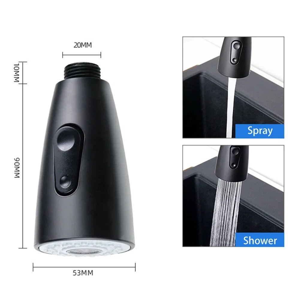 Черная распылительная головка для крана Spray Tap Head
