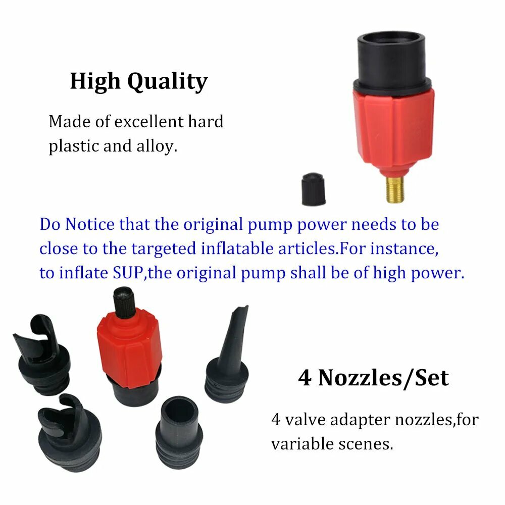 Автомобильный насос, надувная кровать, адаптер для бассейна, Надувная гребная лодка, адаптер воздушного клапана, доска, стоячее весло, Каяк Аксессуары для сёрфинга
