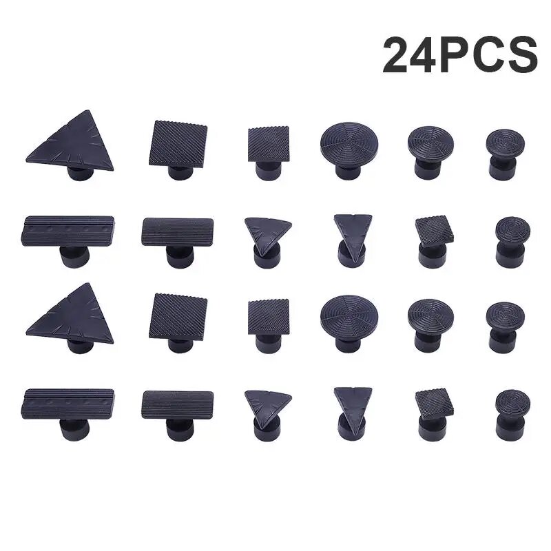 Инструмент PDR, клеевая прокладка, 24 шт, черные клеевые прокладки, используемые для беспокрасочного ремонта кузова автомобиля, удаление вмятин от града, вспомогательные инструменты