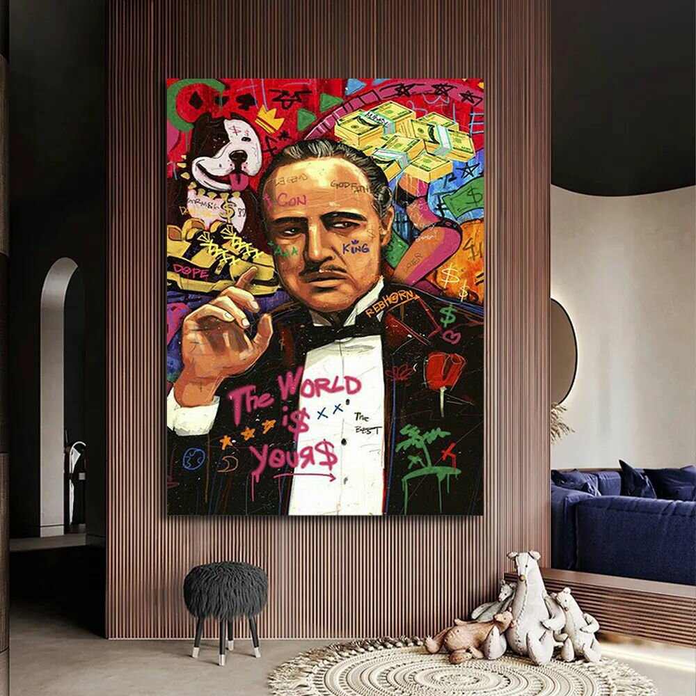 Крестный отец / Дон Карлеоне - 40х60, Картина в офис, постер на стену, Поп Арт