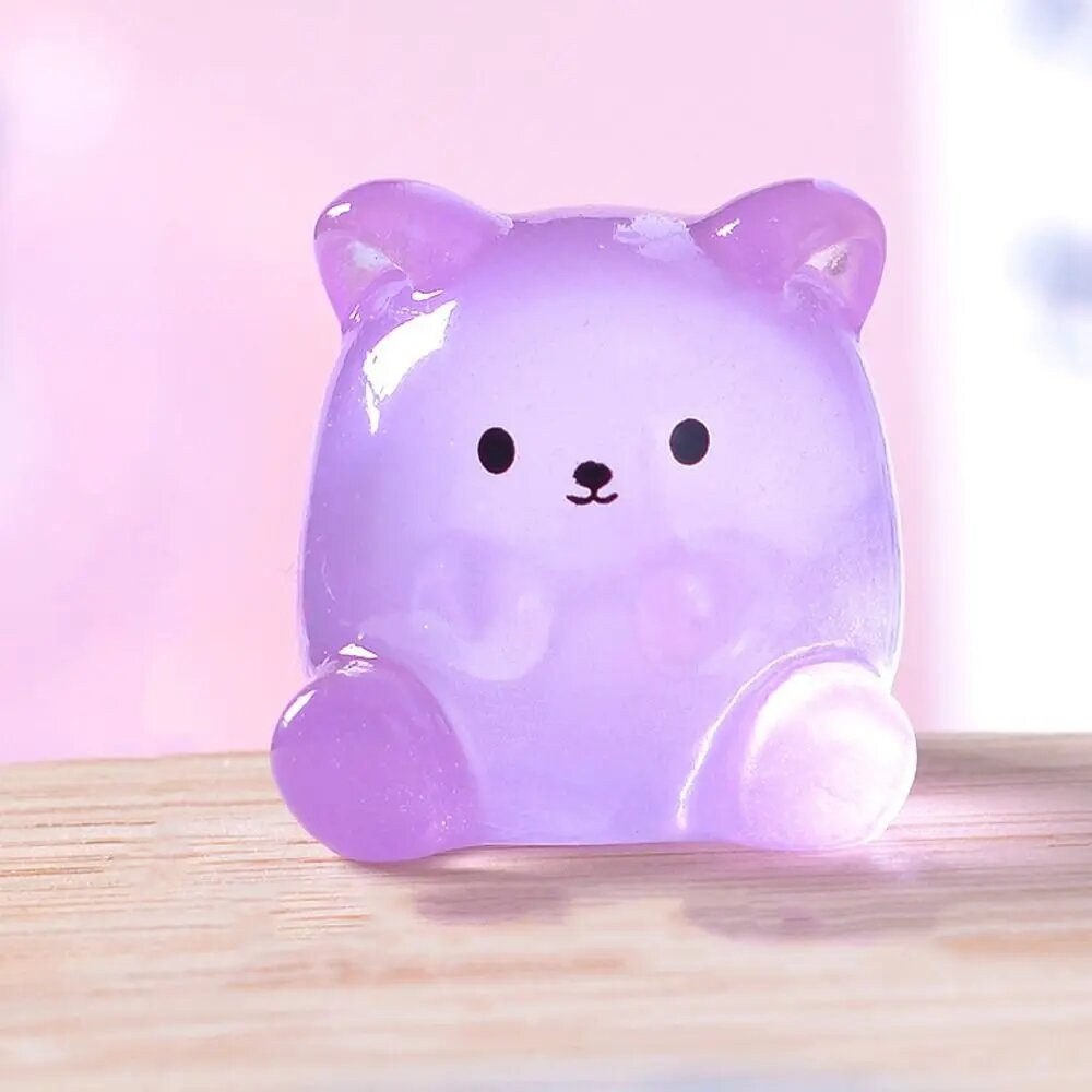 Светящийся медвежонок из смолы, purple