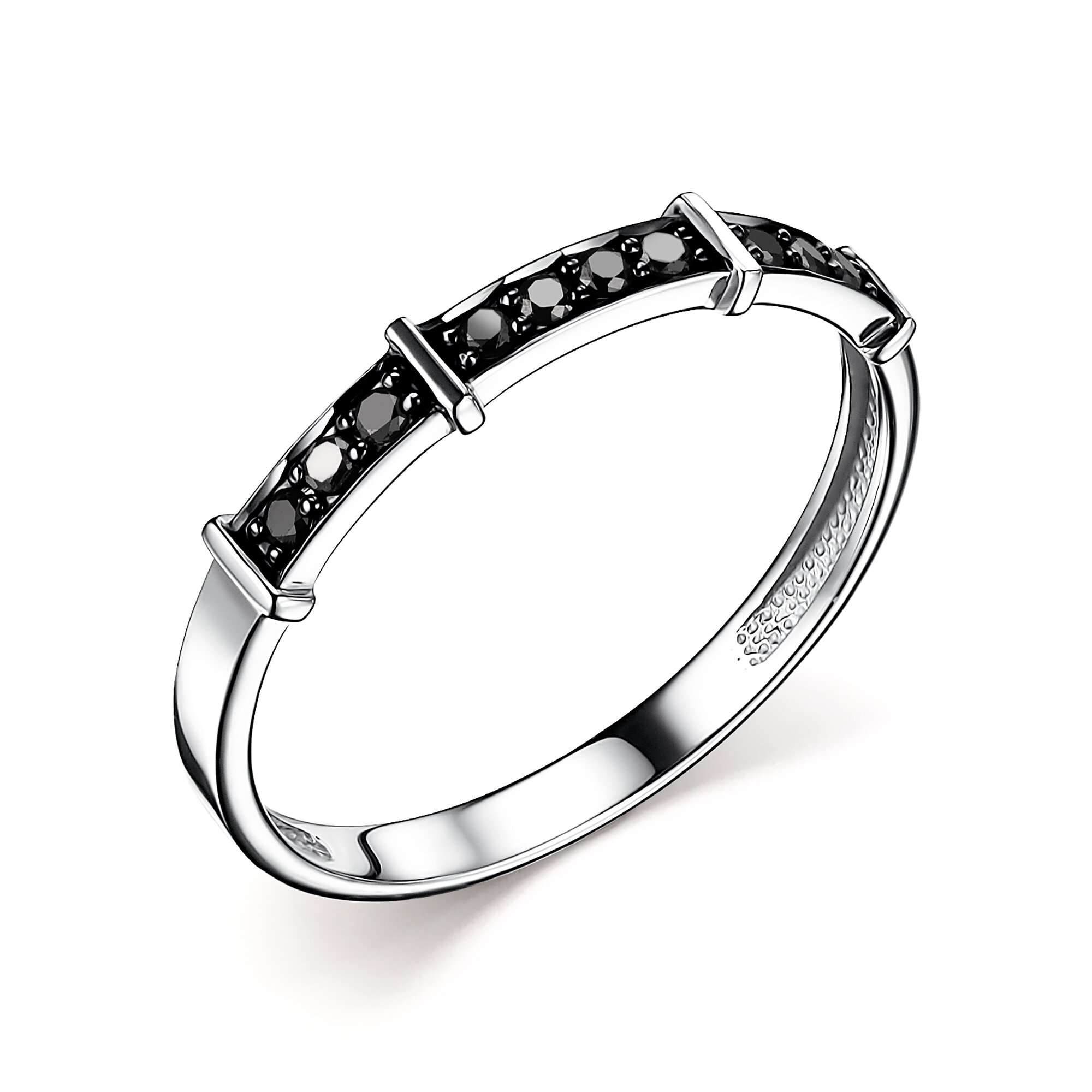 Кольцо дорожка, белое золото, 585 проба, бриллиант