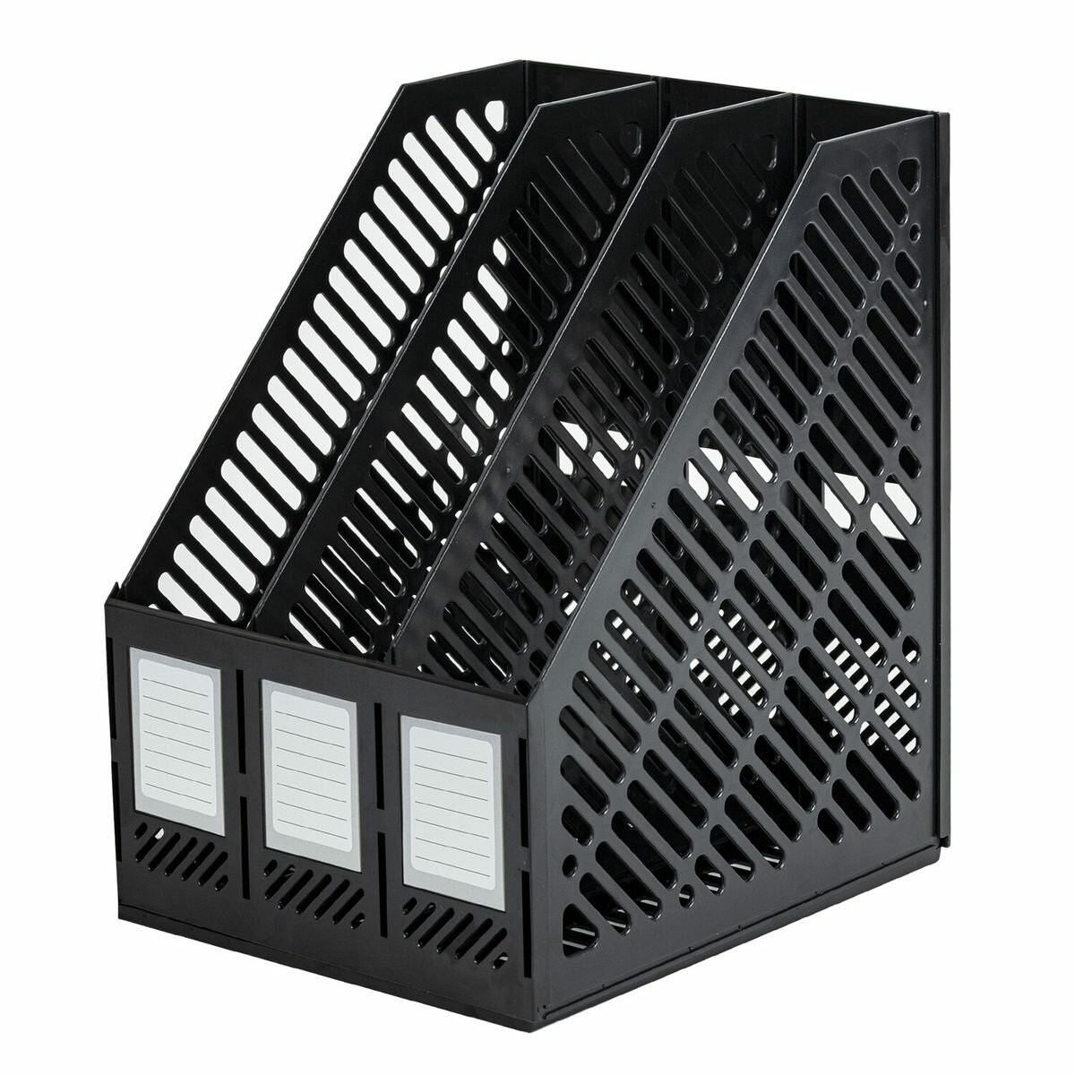 Лоток для бумаг вертикальный Brauberg Office-Expert, 215мм, 3 отделения, сборный, черный (238017)