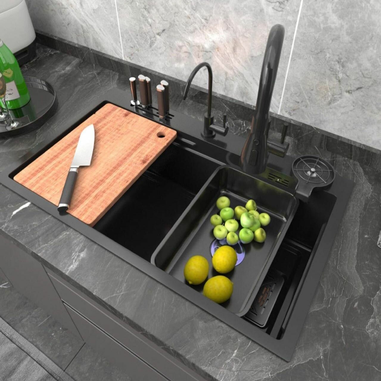 Кухонные мойки Нанотехнологии из нержавеющей стали С Кран для очистителя воды, посудомоечной машиной