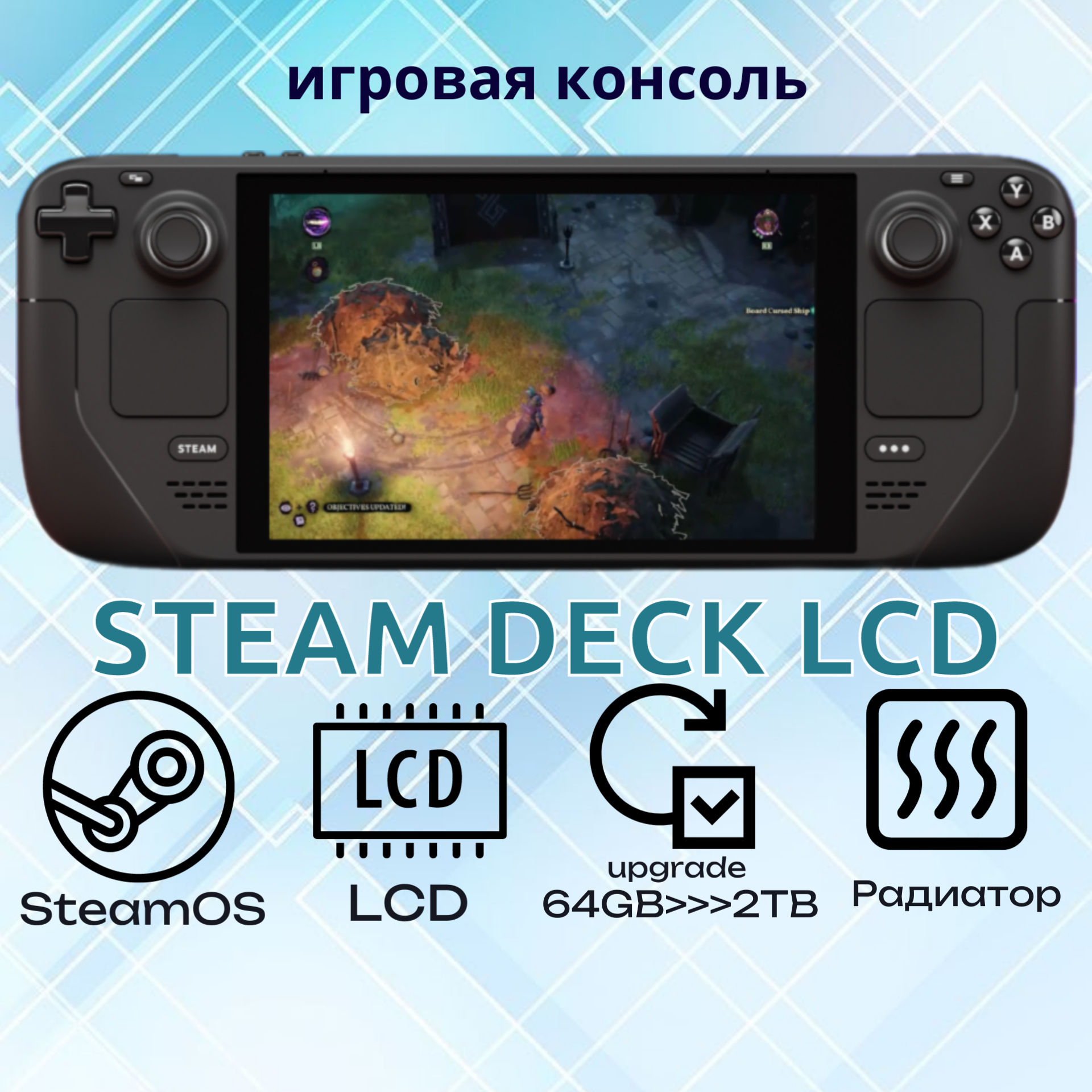 Игровая приставка Valve Steam Deck LCD 2 ТБ SSD с дополнительным радиатором SSD