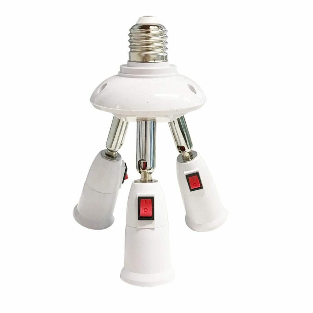 E27 переходник с выключателем на 3 выхода