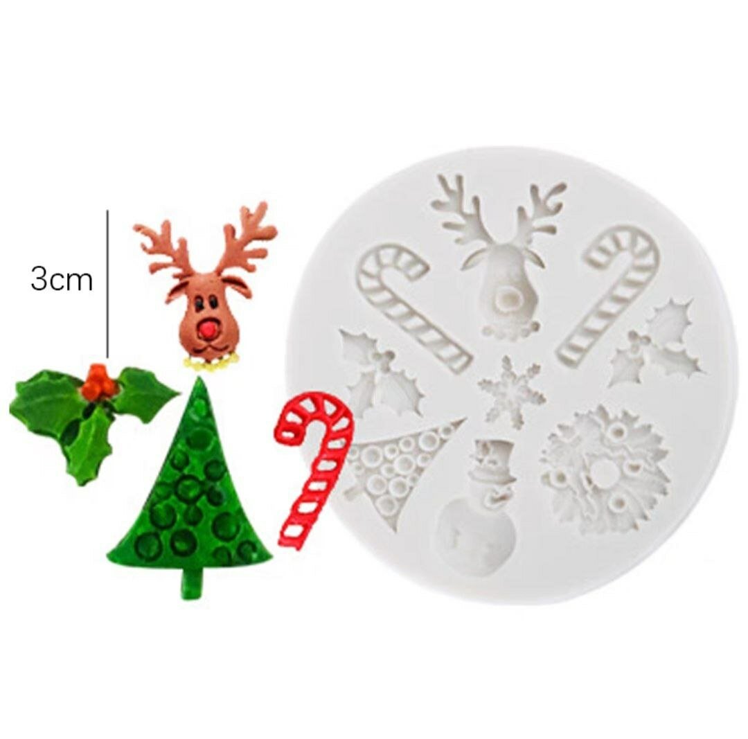 Молд силиконовый для творчества. Новогодние атрибуты