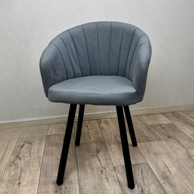 Стул для клиента, FITBEST, для маникюра, велюр, ножки, серый