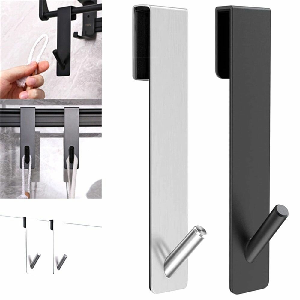 Крючки для ванной без сверления, для стеклянных дверей, прочные и устойчивые, с защитой от царапин, удлиненные до 16,5 см