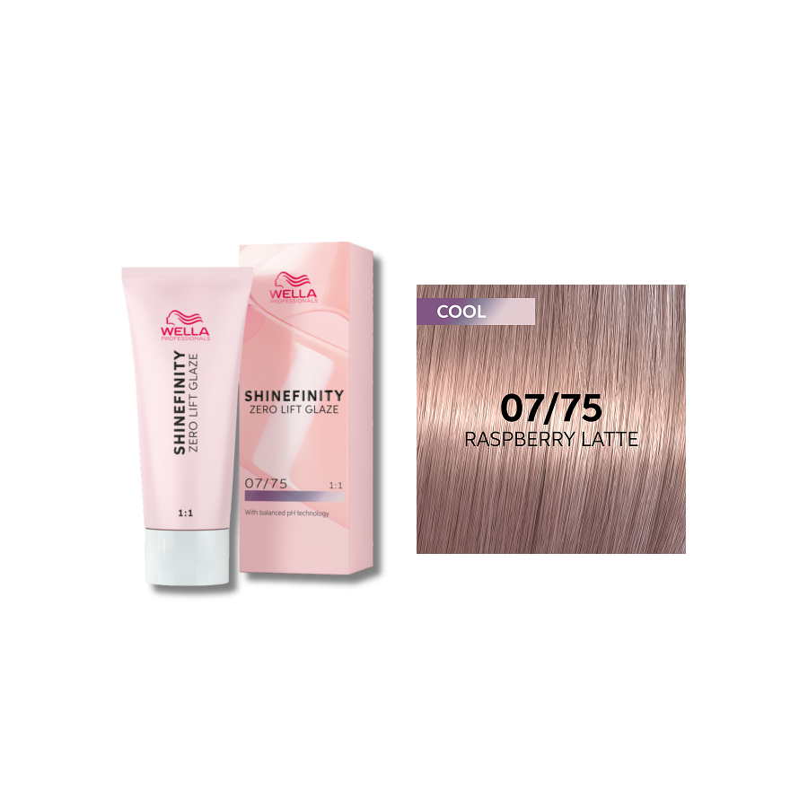 Wella Shinefinity 07/75 - Гель-крем краска Малиновое латте 60 мл