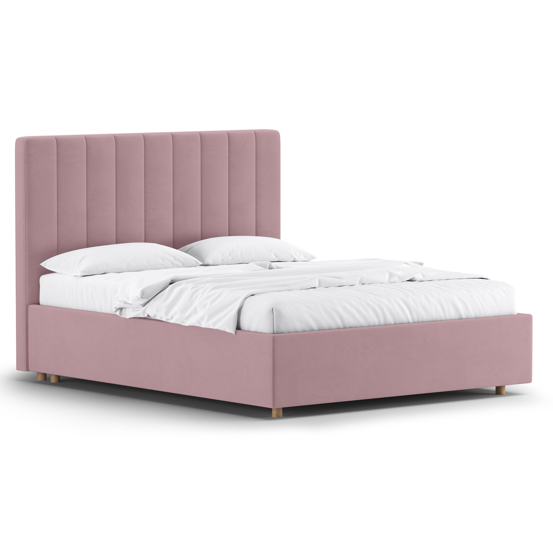 Кровать двуспальная с подъемным механизмом WESTENY "ART 606" H6, 171х217х130, 160х200, розовый велюр
