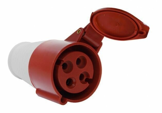Розетка 224 переносная 3Р+PE 32А 380B IP44 красная белая Texenergo SE224-032Q