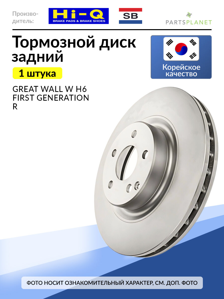 Диск тормозной задний для Грейт Волл W H6, Great Wall H6, артикул SD8516, SANGSIN