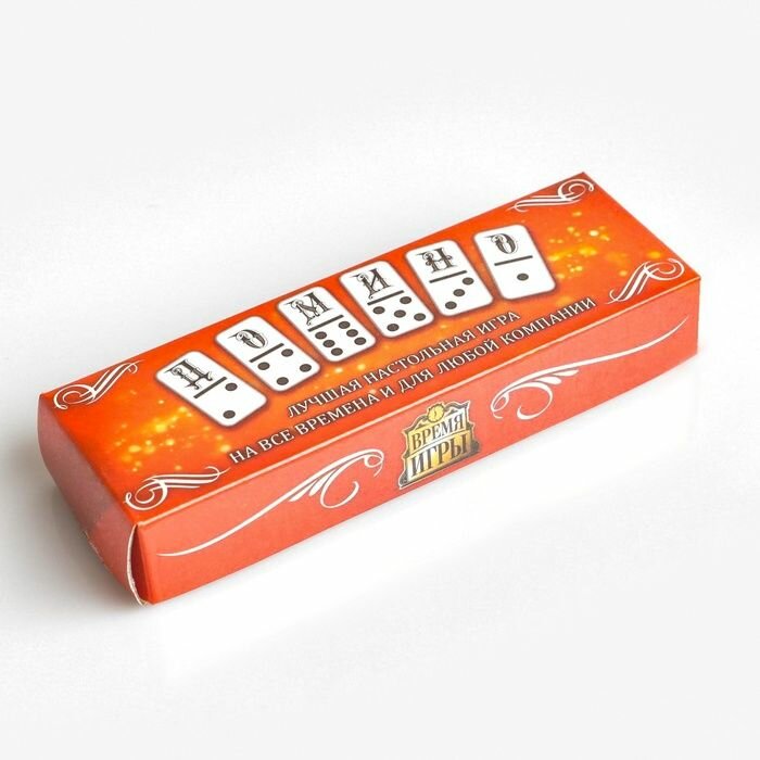 Настольная игра домино подарочная, 28 шт, 14.5 х 4.7 х 3.4 см, костяшка 4 х 0.5 х 2 см